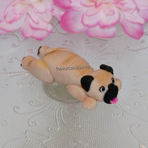 Fondant Dog Cake Topper - Fondant Pug - Pug Topper - Fondant Puppy ...