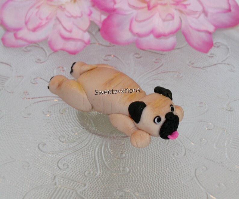 Fondant Dog Cake Topper Fondant Pug Pug Topper Fondant - Etsy