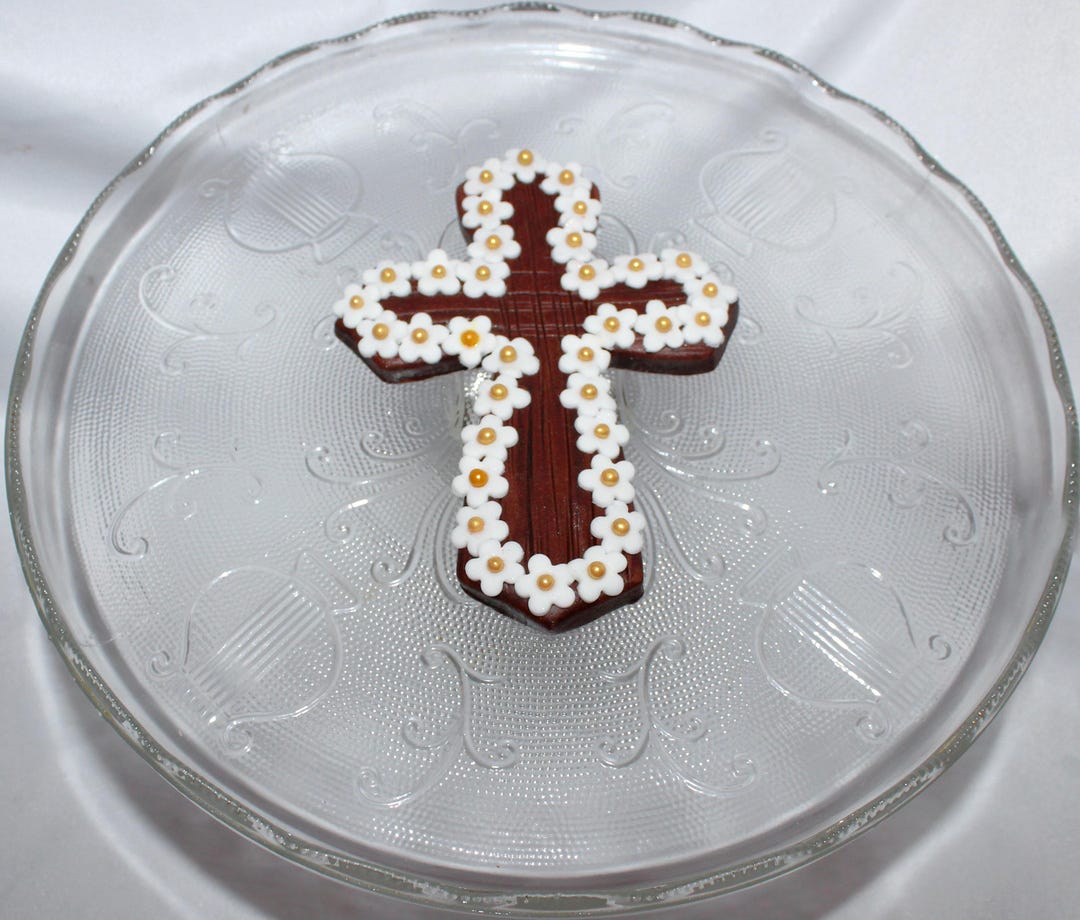 Fondant Cross Cake Topper - Cross Topper - Christian Cake Topper ...