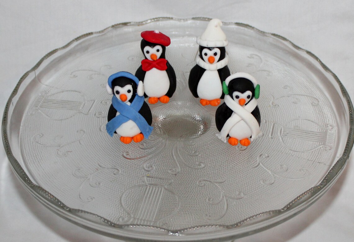 Fondant Penguin Cake Topper - Penguin Cupcake Topper - Penguin Topper ...