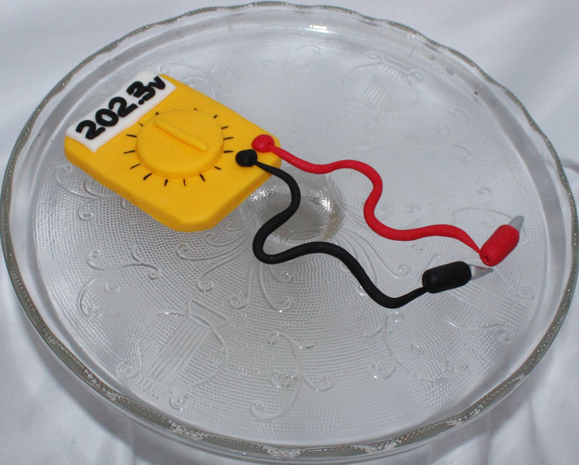 Fondant Volt Meter Cake Topper, Electrician Birthday, Electrical ...