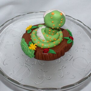 Fondant Snake Cake Topper - Cute Snake Topper - Fondant Reptile ...