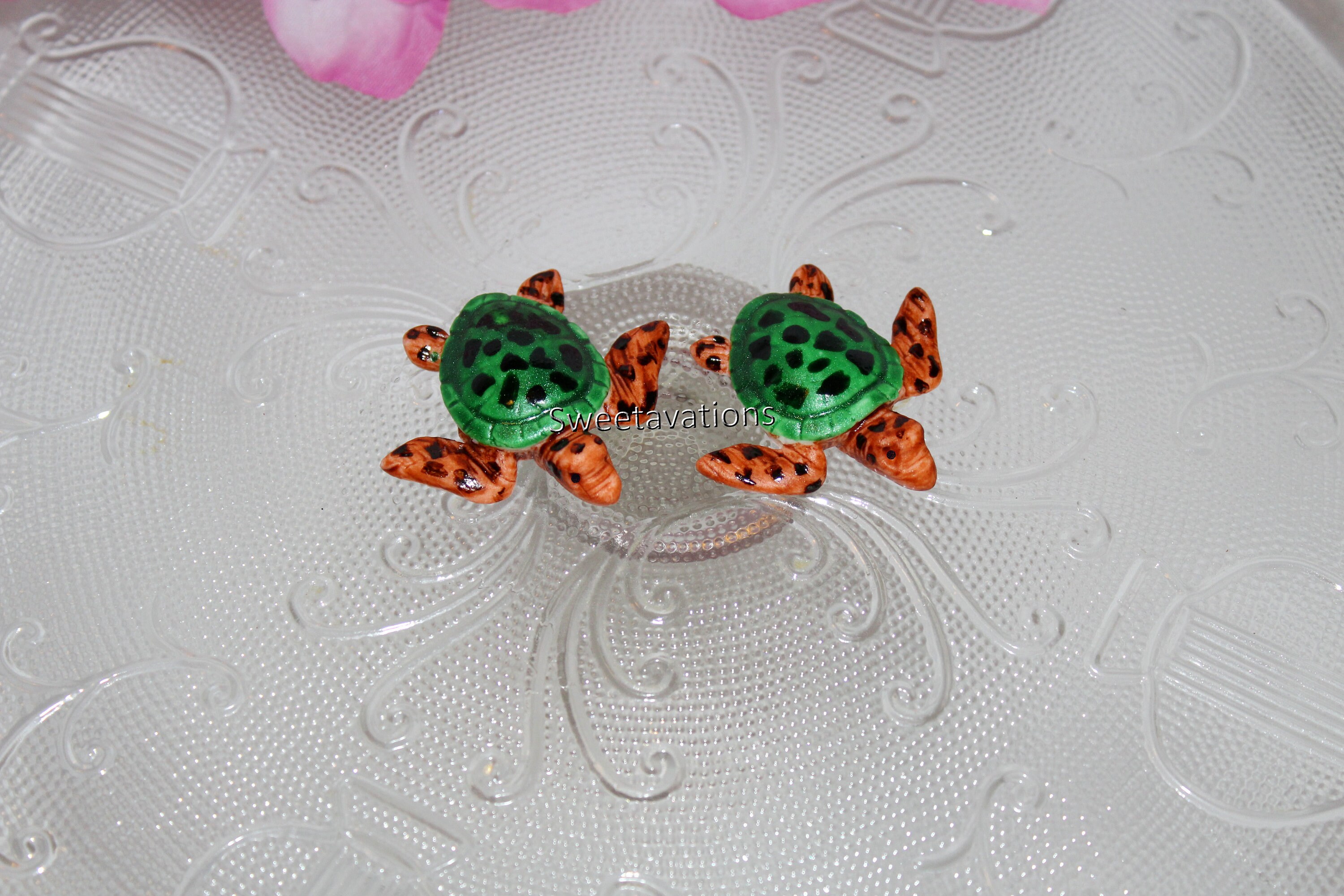 Fondant Turtle Cake Topper Fondant Sea Turtle Turtle - Etsy Canada