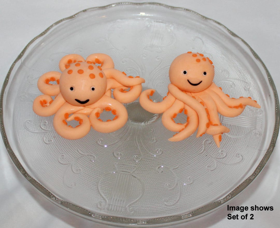 Fondant Octopus Cake Topper, Hand-sculpted Sea Creature, Mermaid ...