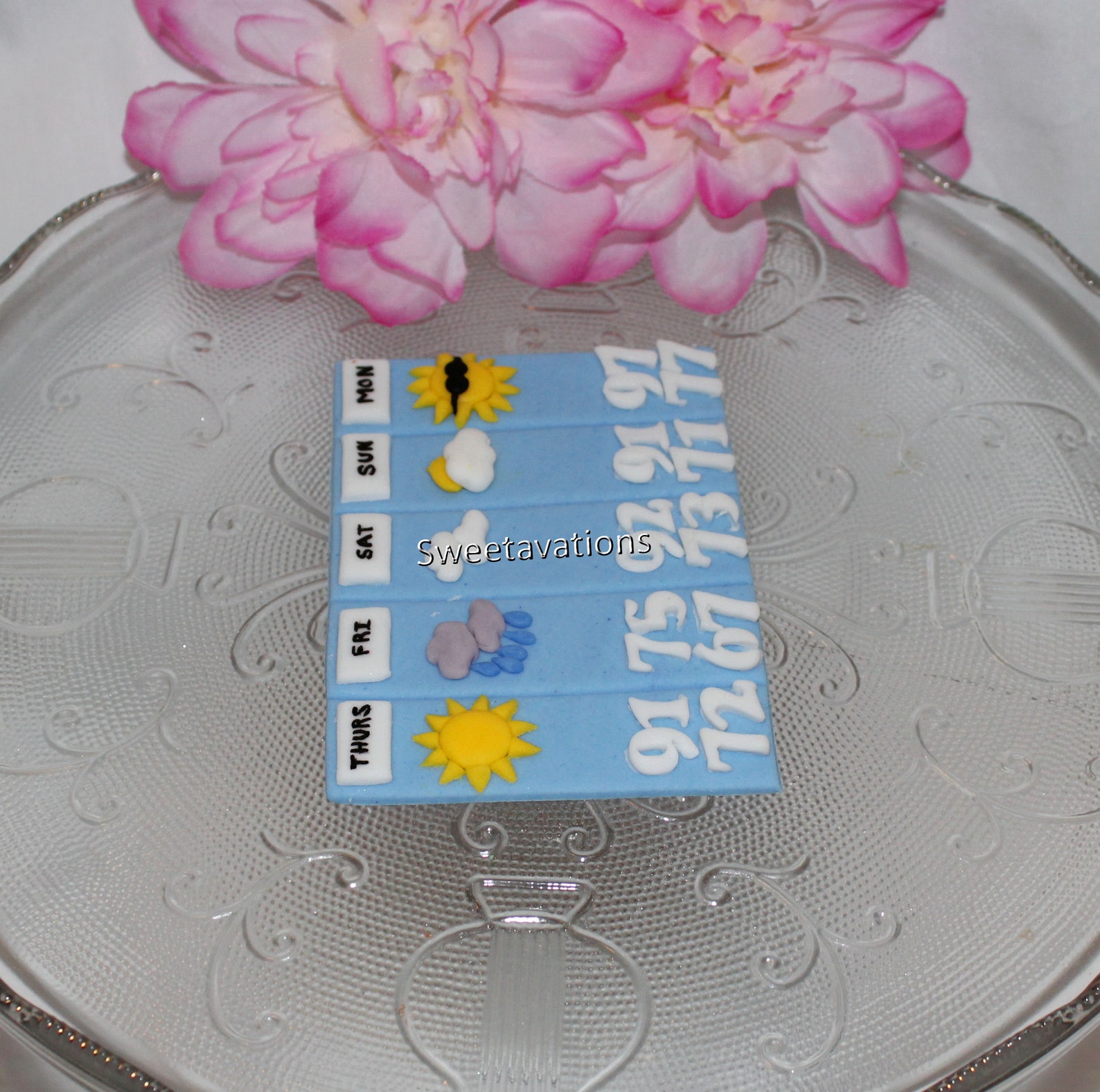 Fondant Weather Cake Topper Weather Forecast Fondant | Etsy