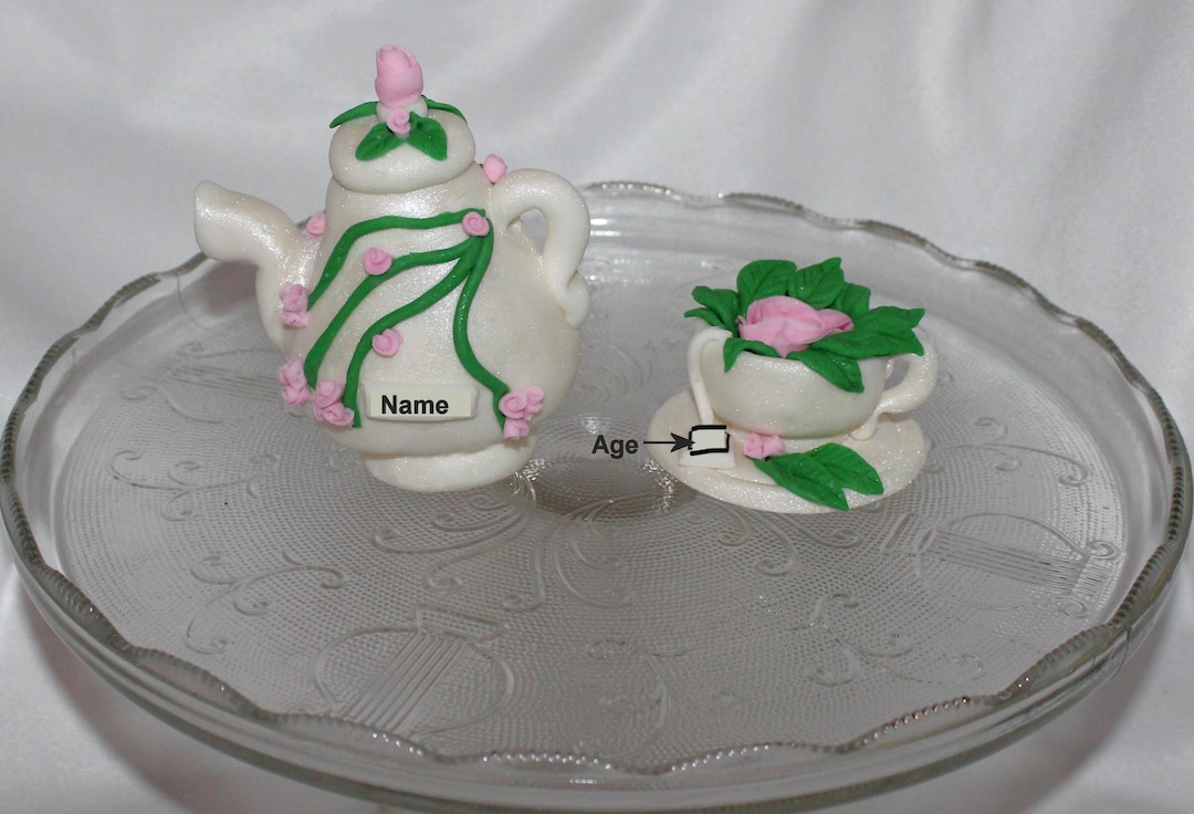 Fondant Teapot Cake Topper - Teapot Cake Decoration - Alice Teacup ...