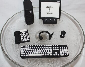 Fondant Computer Cake Topper Fondant Programmer Fondant Hacker Fondant Laptop Laptop Cake ...