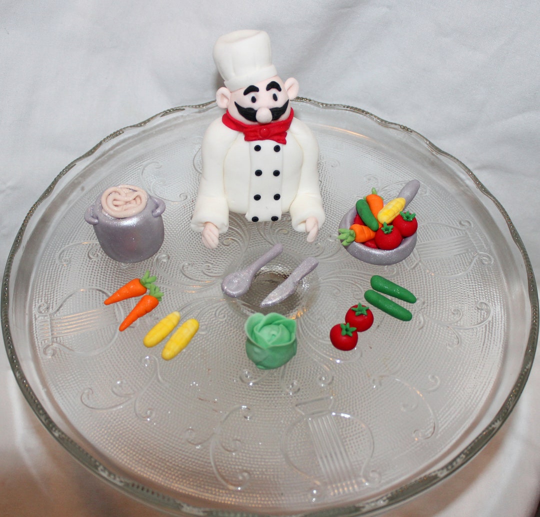 Fondant Chef Cake Topper - Chef Topper - Fondant Cook - Cooking Theme ...