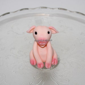 Fondant Pig Cake Topper - Pig Topper - Fondant Farm Animal - Farm ...