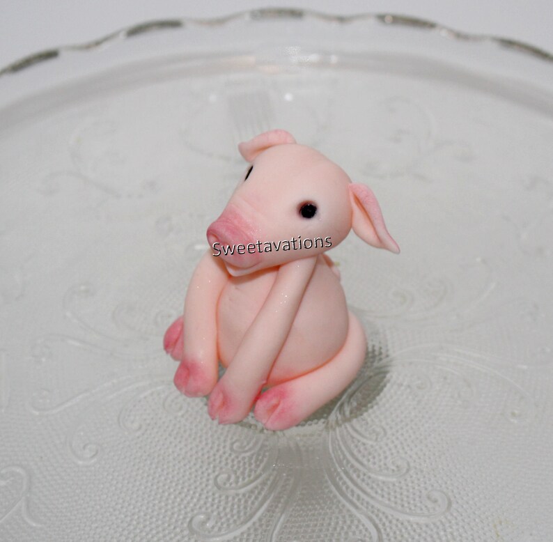 Fondant Pig Cake Topper Pig Topper Fondant Farm Animal | Etsy