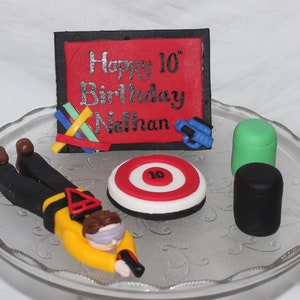 Fondant Laser Tag Cake Topper - Laser Tag Topper - Fondant Bullseye ...