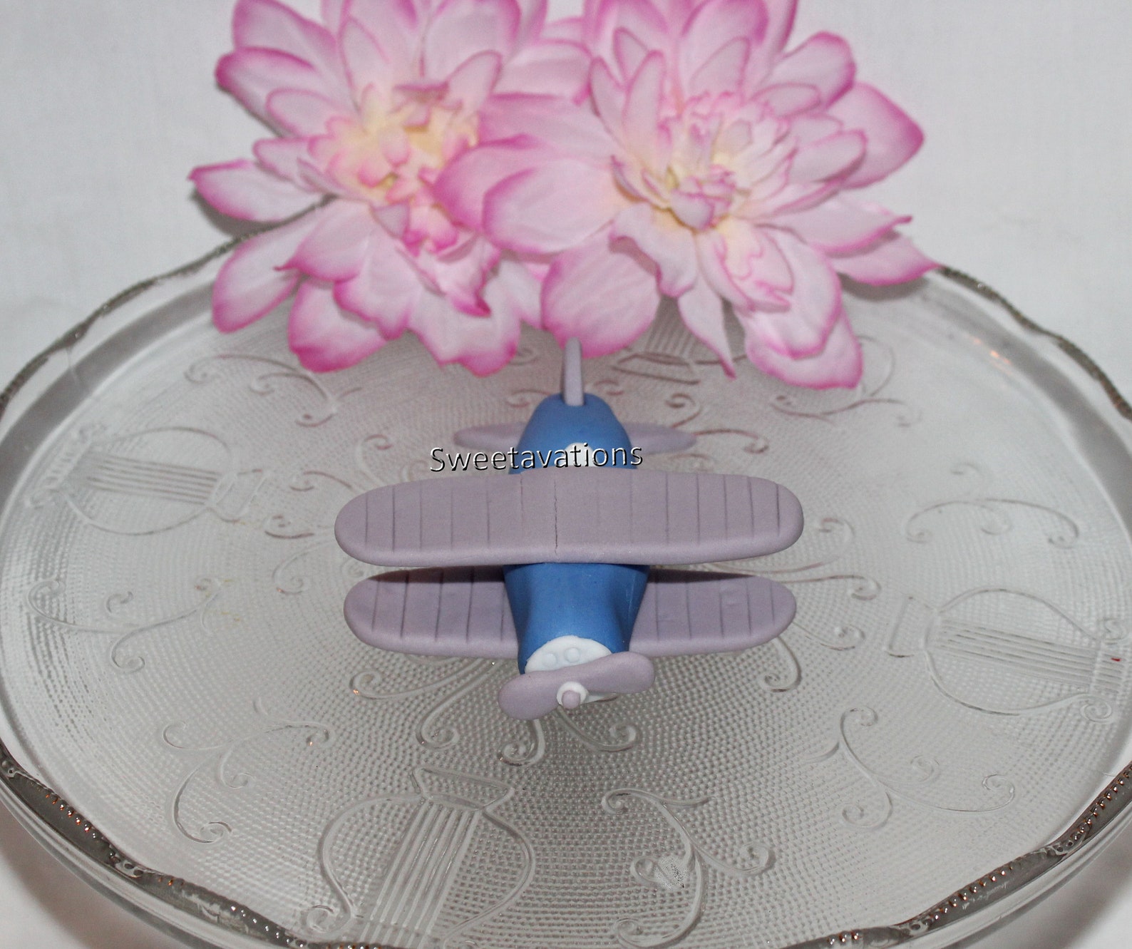 Fondant Biplane Cake Topper Fondant Airplane Airplane | Etsy