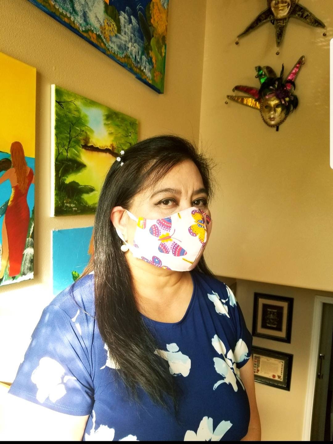 4 Layers, Olson Mask, Reversible,washable Multi-layered Fabric 100% ...