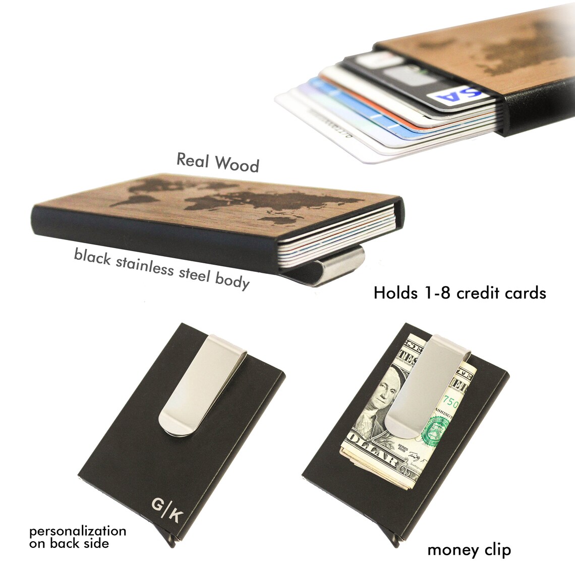 Personalized Credit Card Holder Wallet With RFID Personalized | Etsy