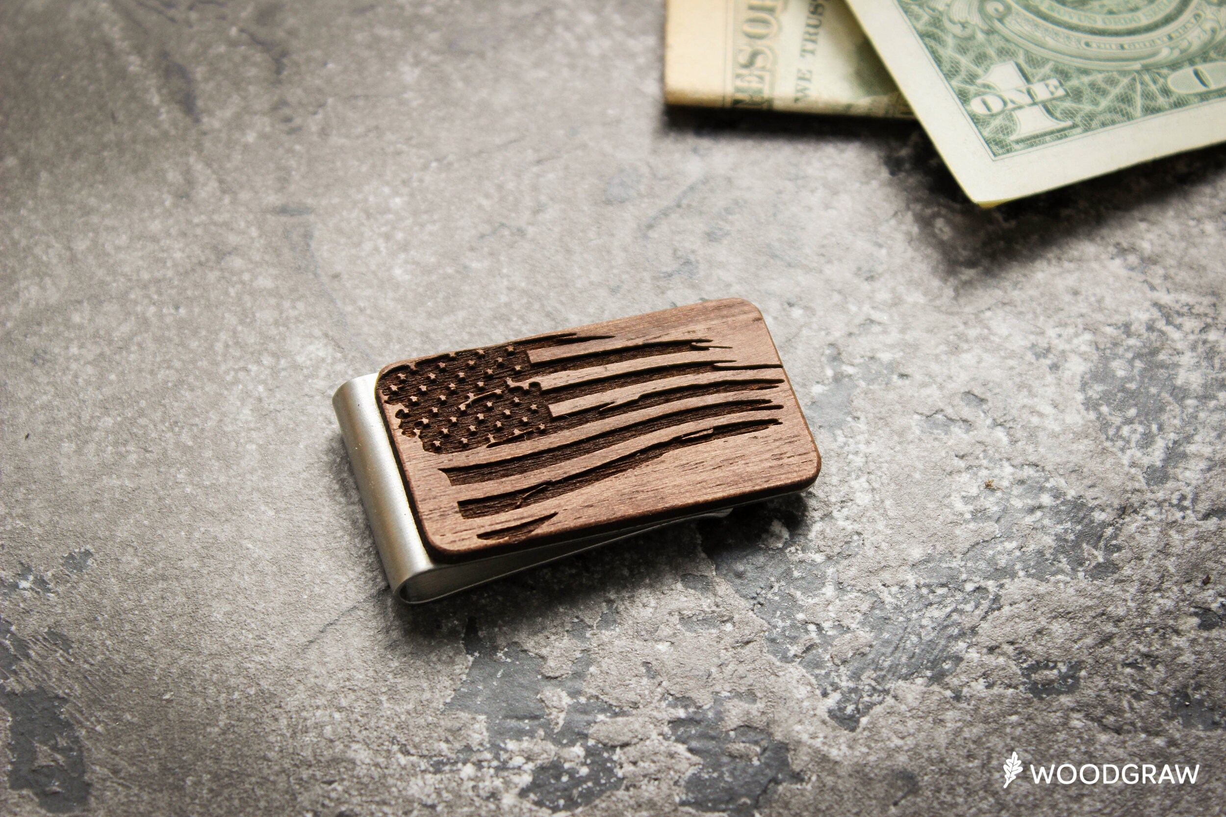 American Flag Wooden Personalized Money Clips for Men Custom | Etsy