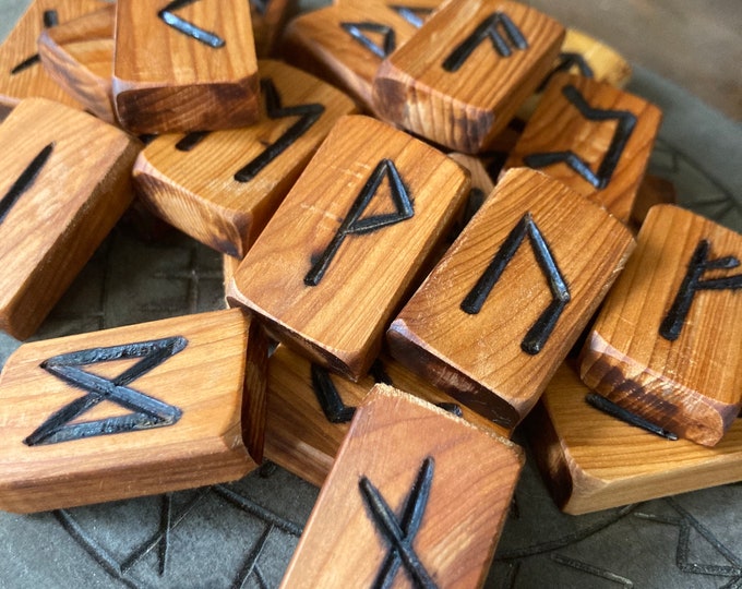 English Yew Hand Burnt Wooden Elder Futhark Rune Tiles *free UK P&P* - Etsy