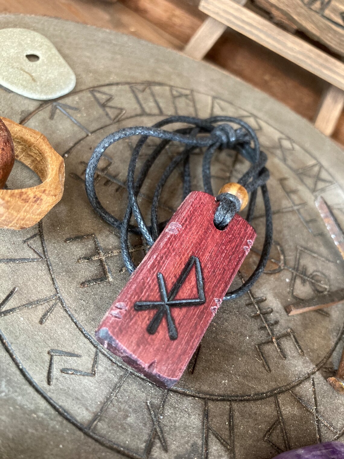 Purpleheart Love Bindrune Talisman Pendant Necklace. free UK - Etsy