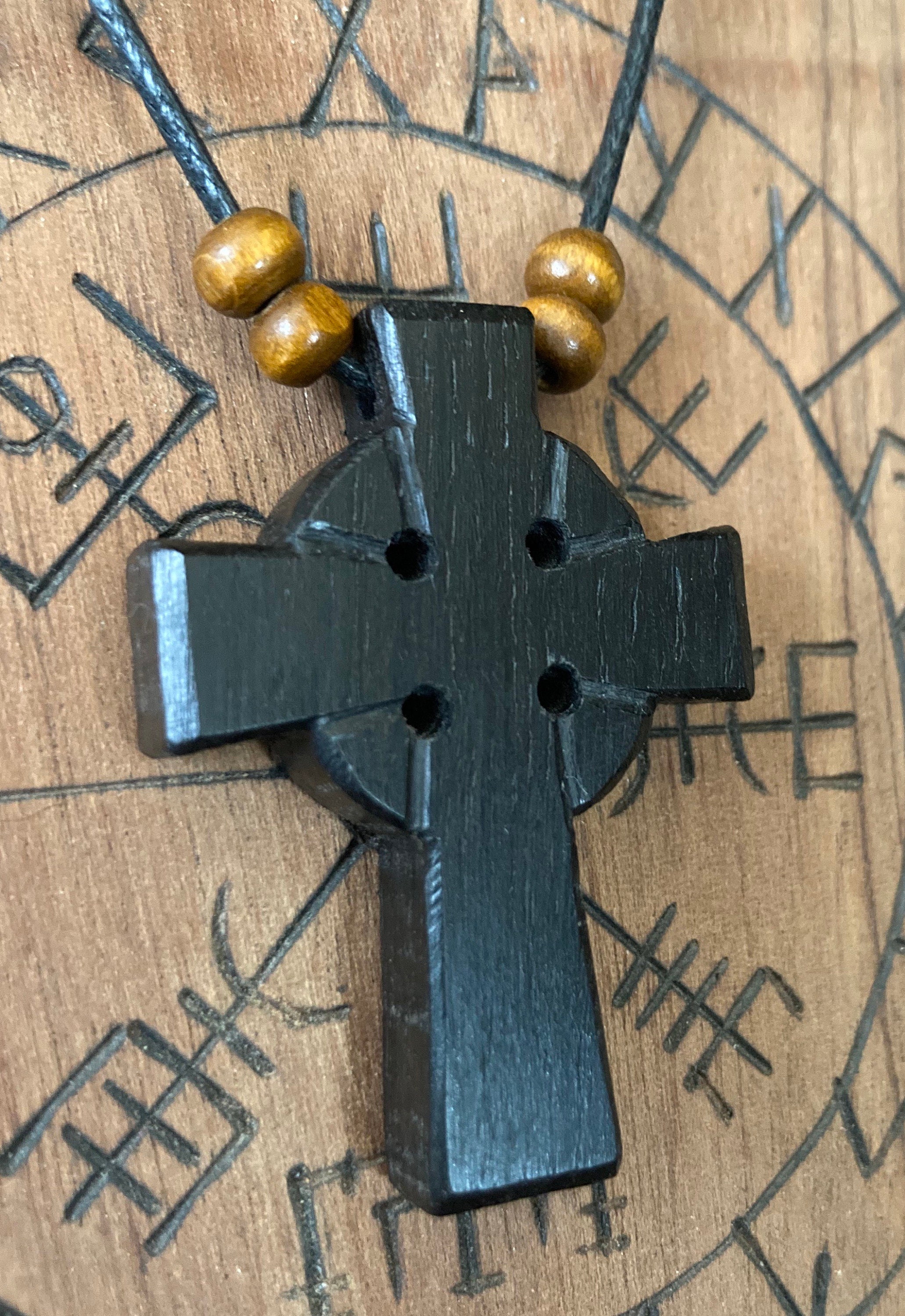 4,500 - 5,000 Year Old Bog Oak Celtic Cross Protection Talisman Pendant ...