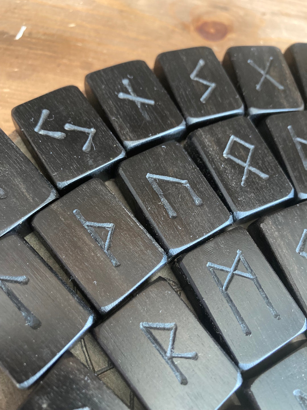 African Ebony Hardwood Hand Burnt Wooden Elder Futhark Rune - Etsy