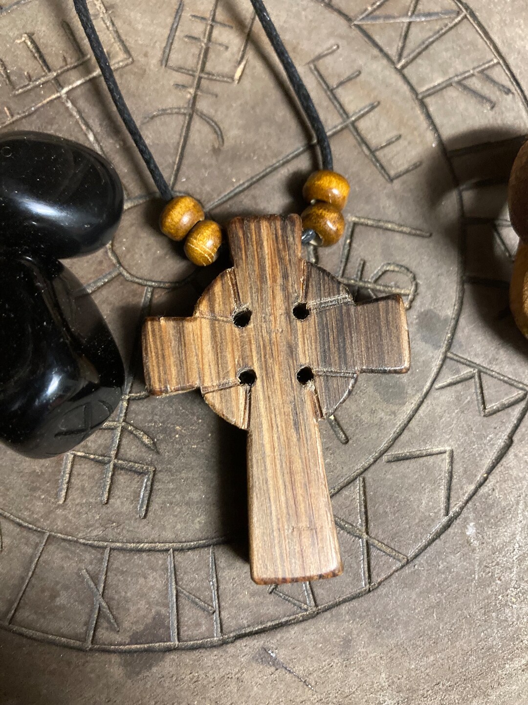 Ancient Bog Yew Celtic Cross Protection Talisman Pendant - Etsy