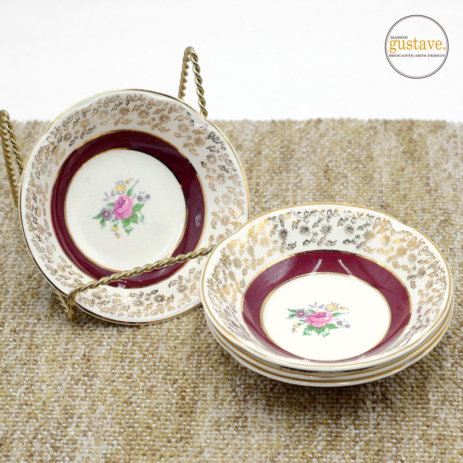 Vintage Deluxe Charmian by British Empire Ware Red Floral Pattern and ...