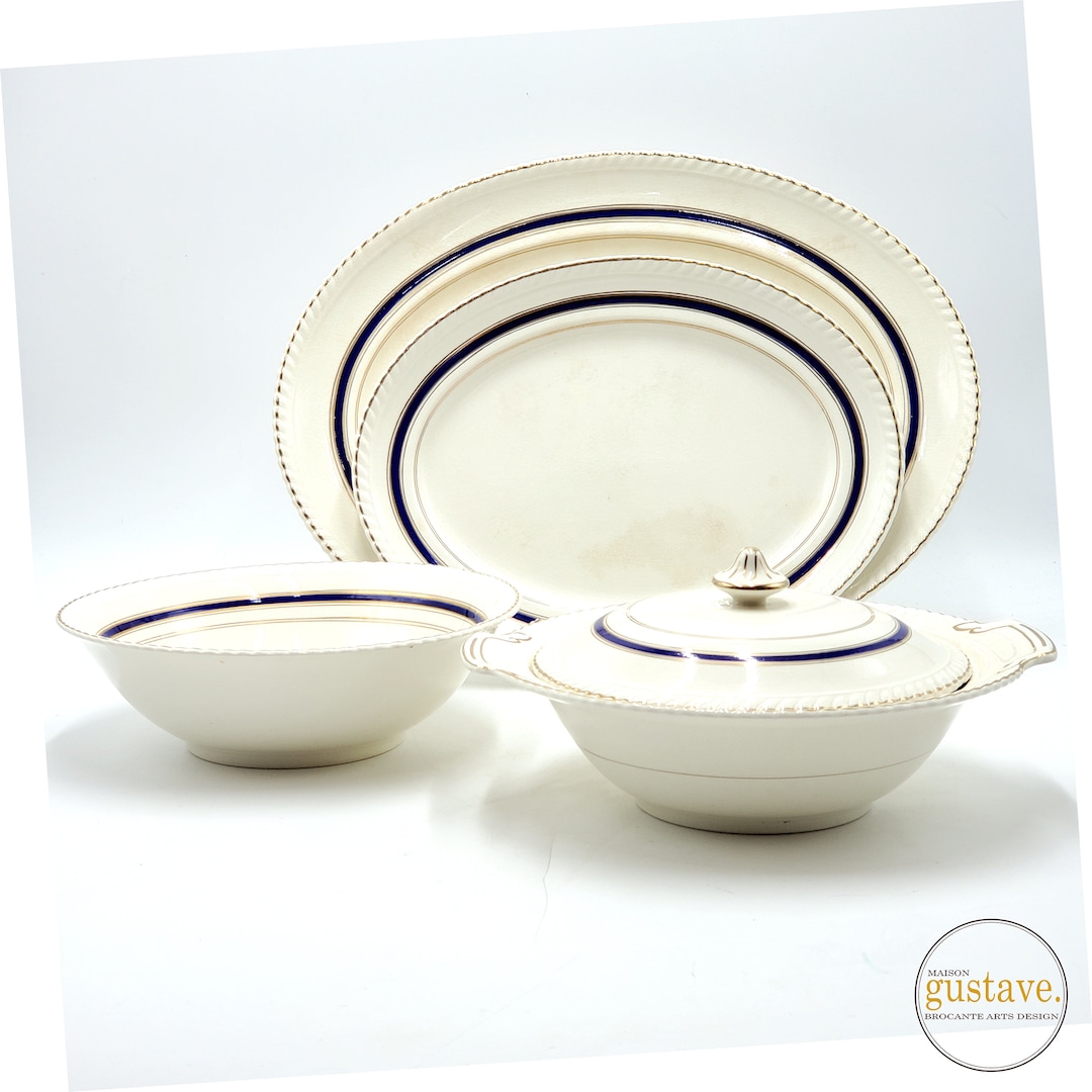 Vintage Old English Johnson Bros Serving Dishes - 8 Pieces | Cobalt ...