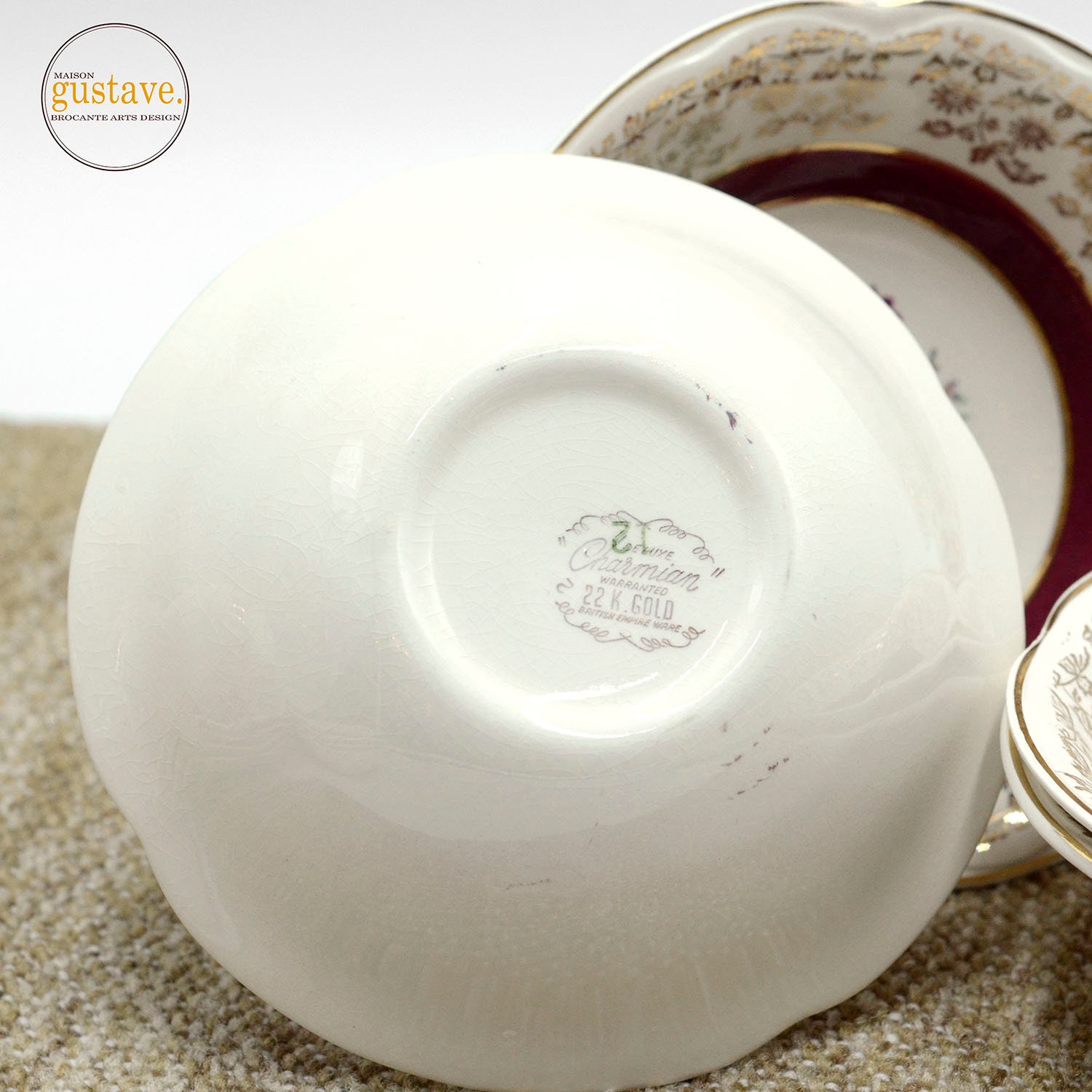 Vintage Deluxe Charmian by British Empire Ware Red Floral Pattern and ...