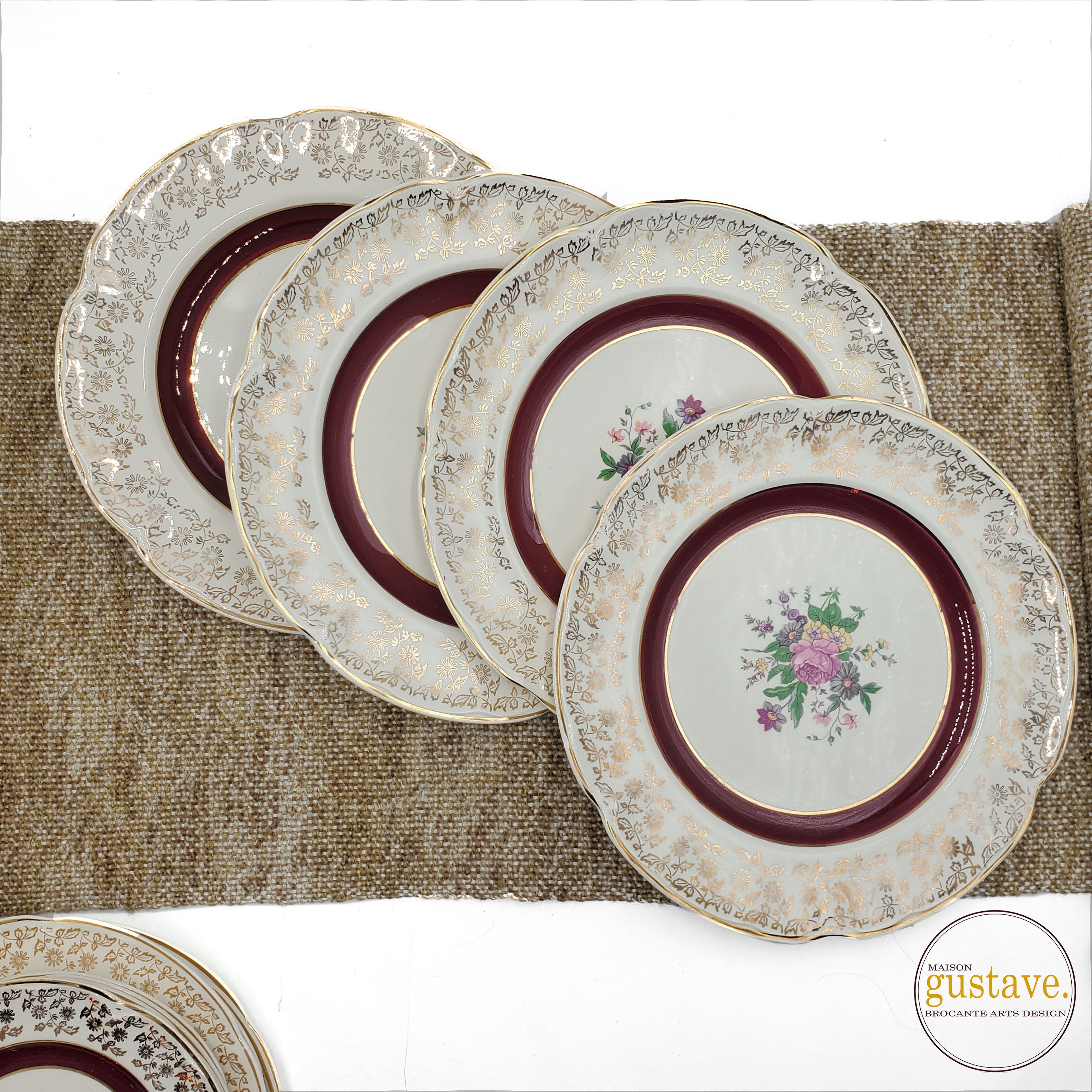 Vintage Deluxe Charmian by British Empire Ware Red Floral Pattern and ...