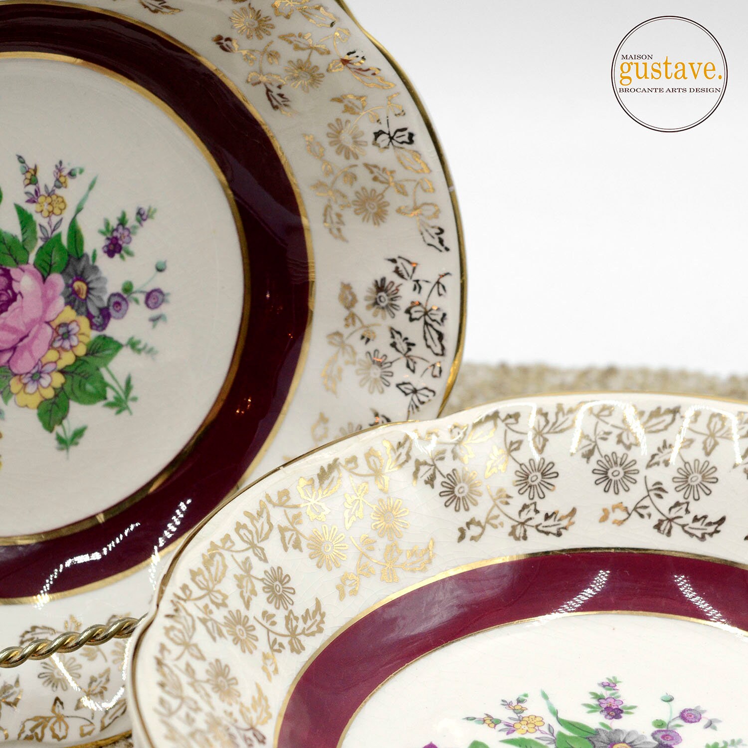 Vintage Deluxe Charmian by British Empire Ware Red Floral Pattern and ...