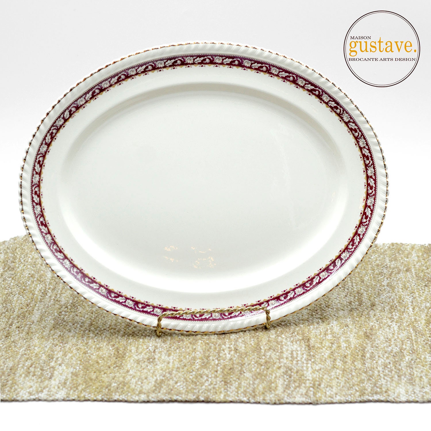 Vintage Old English Johnson Bros England | Red Floral Pattern and Gold ...