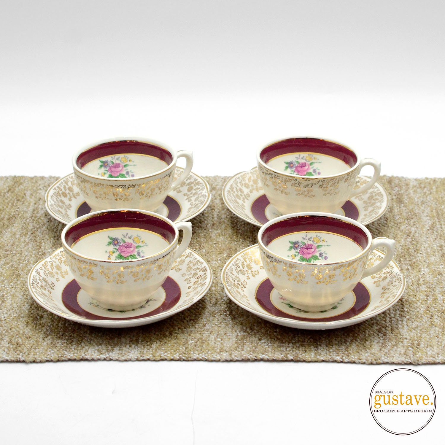 Vintage Deluxe Charmian by British Empire Ware Red Floral Pattern and ...