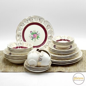 Vintage Deluxe Charmian by British Empire Ware Red Floral Pattern and ...