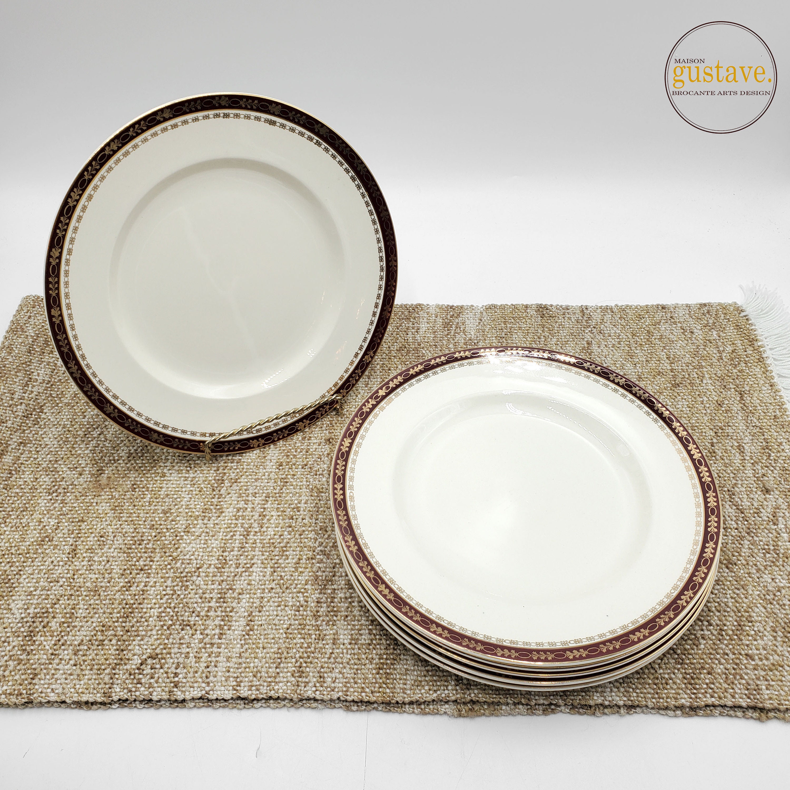 Vintage Alfred Meakin Kingsdale England Dinnerware | Red Rim and 18k ...