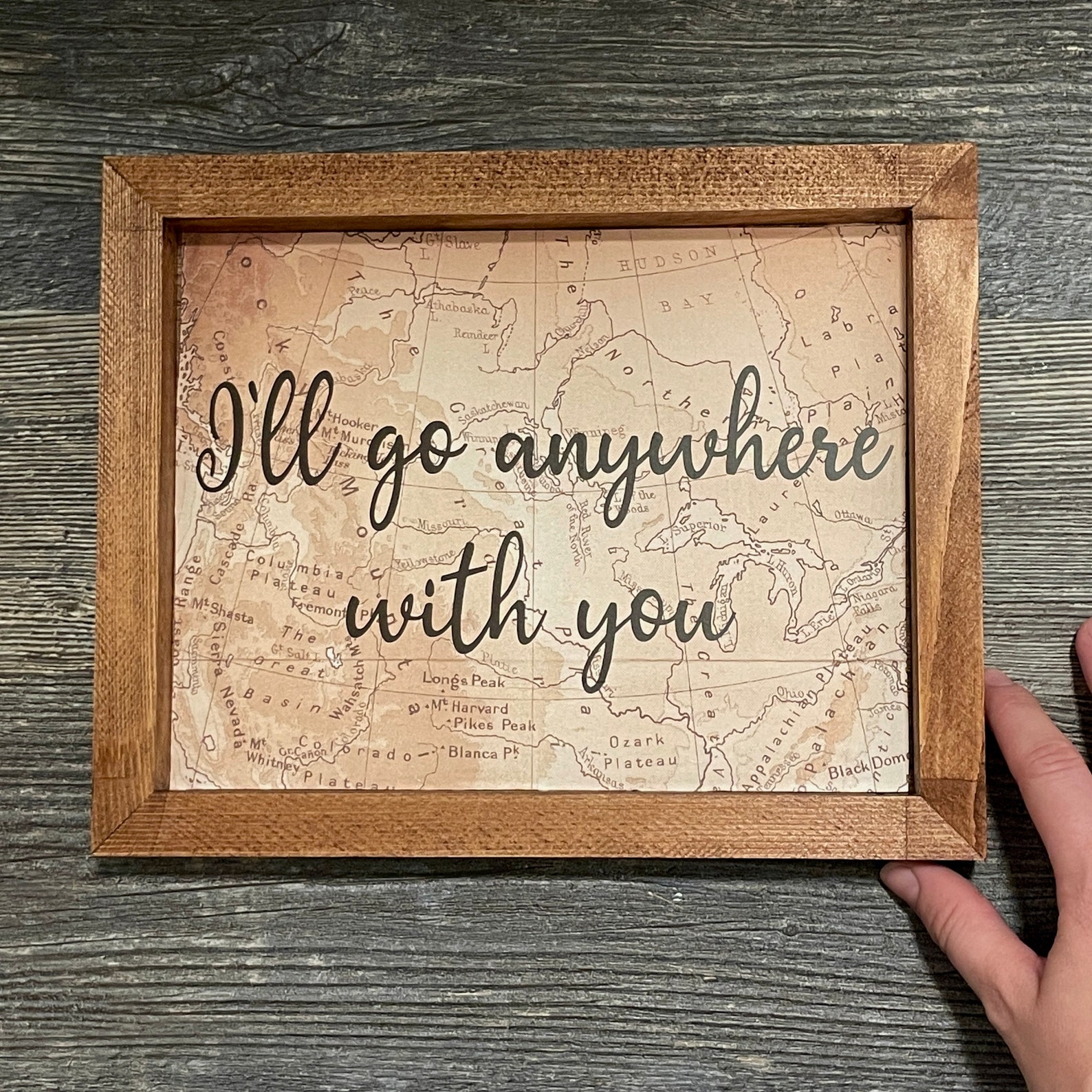 Map Decor Travel Decor Framed Map Decoration Wanderlust | Etsy