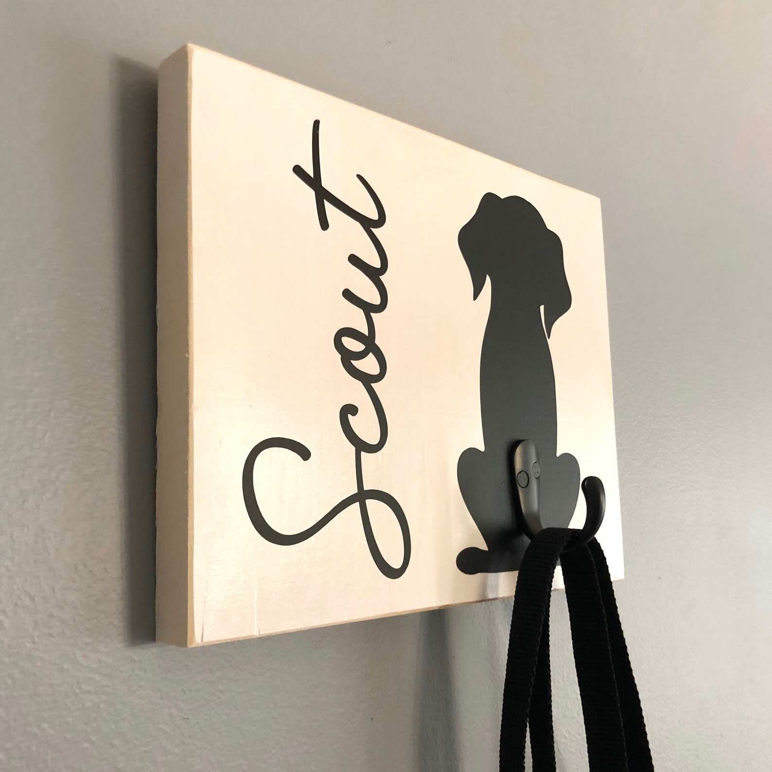 Dog Leash Wall Sign Personalized Dog Leash Sign Dog Tail - Etsy