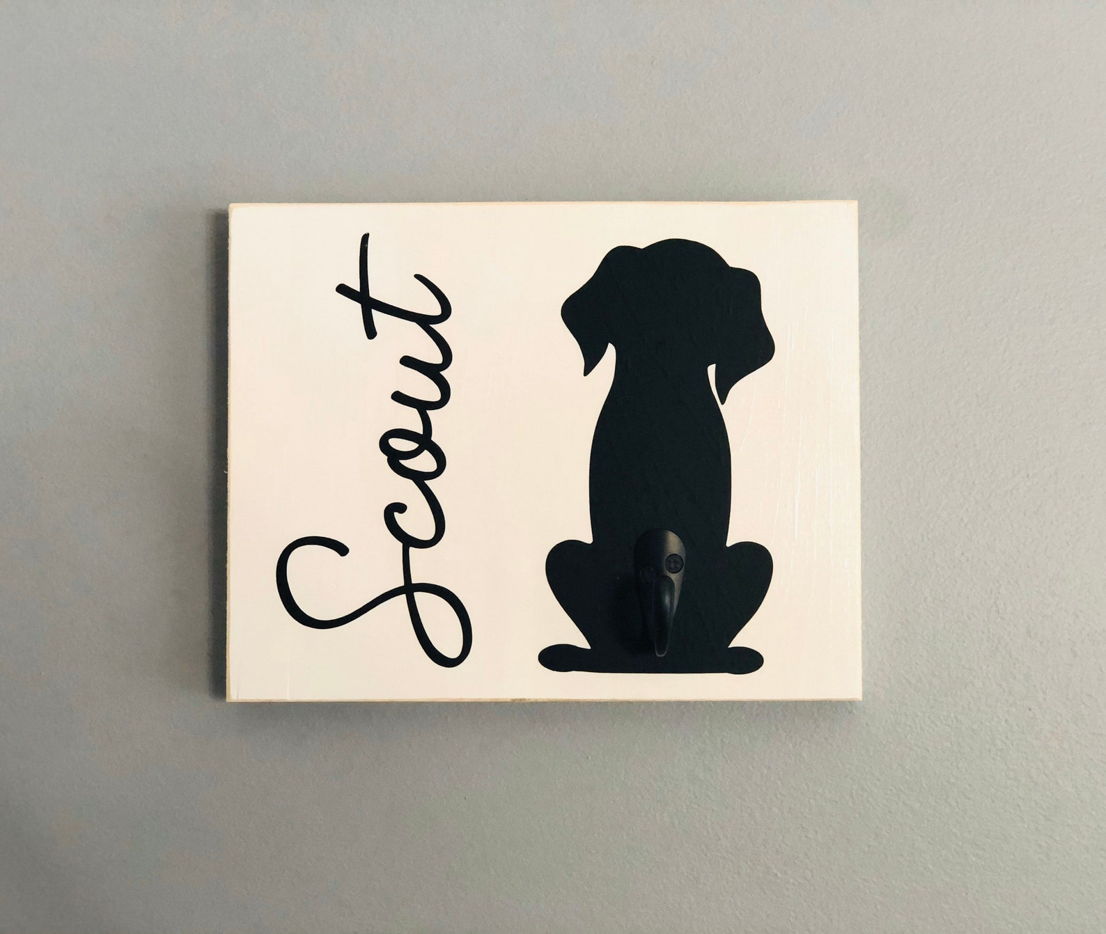 Dog leash wall sign personalized dog leash sign dog tail | Etsy