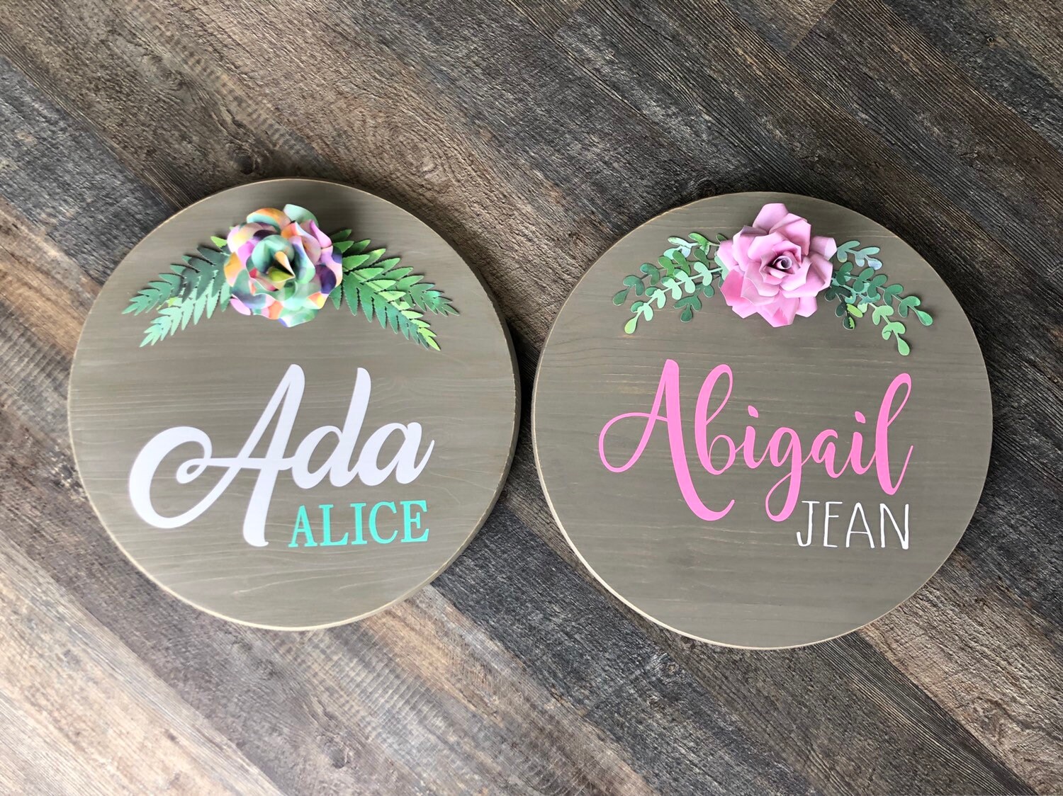 Name Signs Fully Customizable Nursery Name Sign Round Kids | Etsy