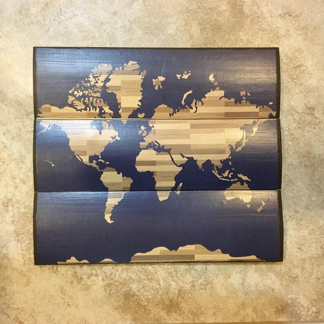 World Map, Wooden Wall Art, Wood Art, World Map on Wood, Map Art, Wood ...
