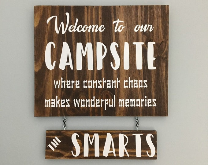 Hanging Wooden Campsite Sign Wood RV Sign Wooden Camper Sign 5th Wheel ...