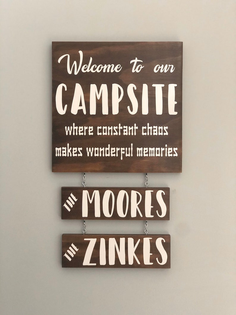 Hanging Wooden Campsite Sign Wood RV Sign Wooden Camper | Etsy