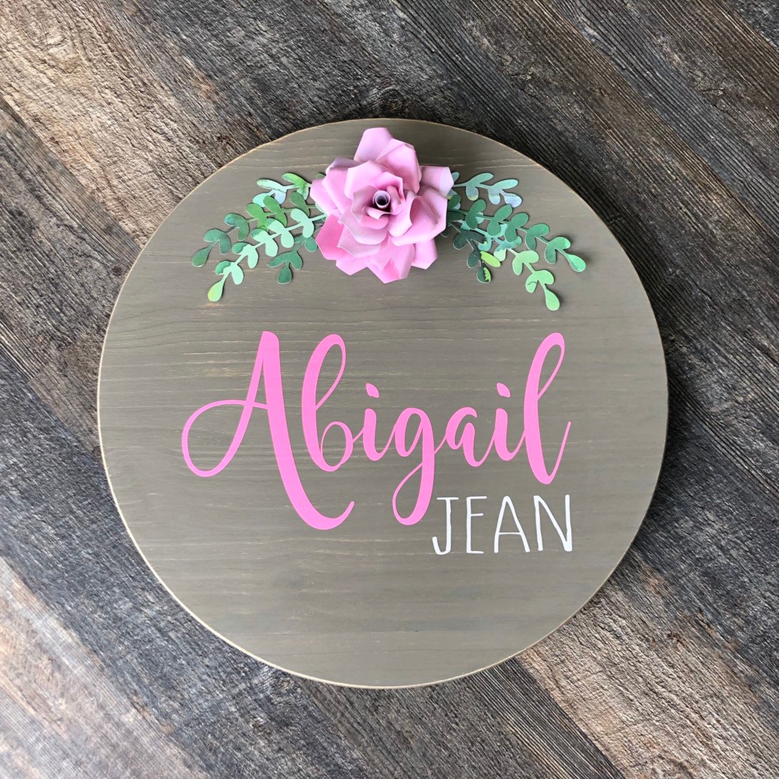 Name Signs Fully Customizable Nursery Name Sign Round Kids | Etsy