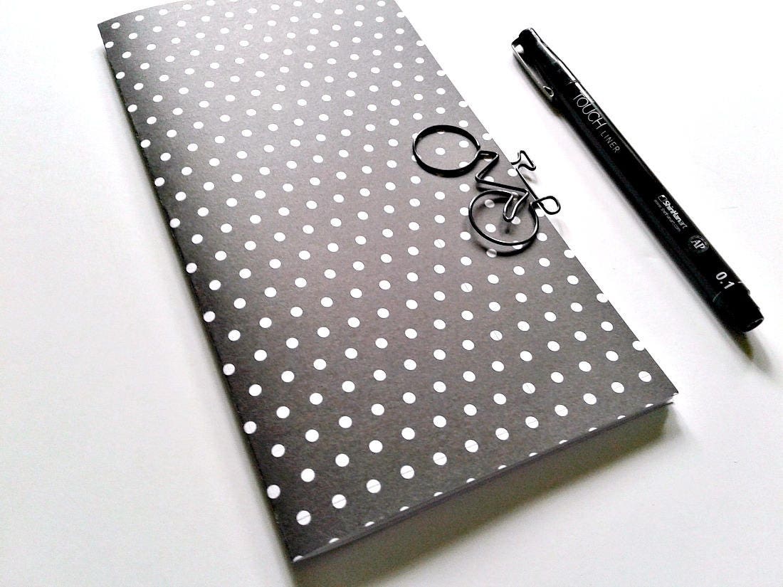 BLACK and WHITE DOTS Traveler's Notebook Insert Regular Standard A5 ...