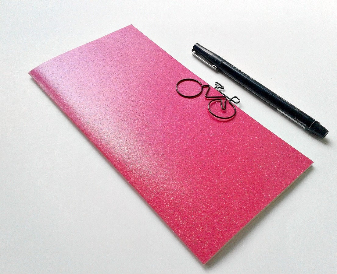 PINK GLITTER - Travelers Notebook Insert - Midori Refill - TN Accessory ...