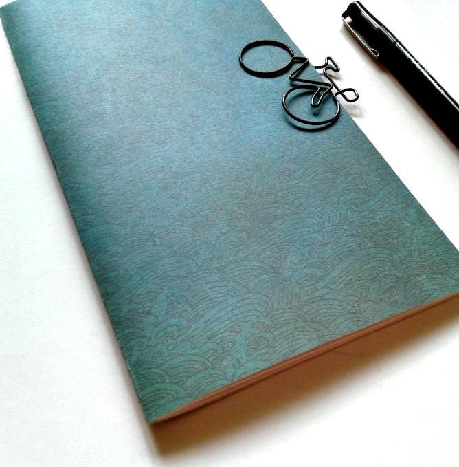 TURQUOISE WAVES Traveler's Notebook Insert, Bullet Journal Insert ...
