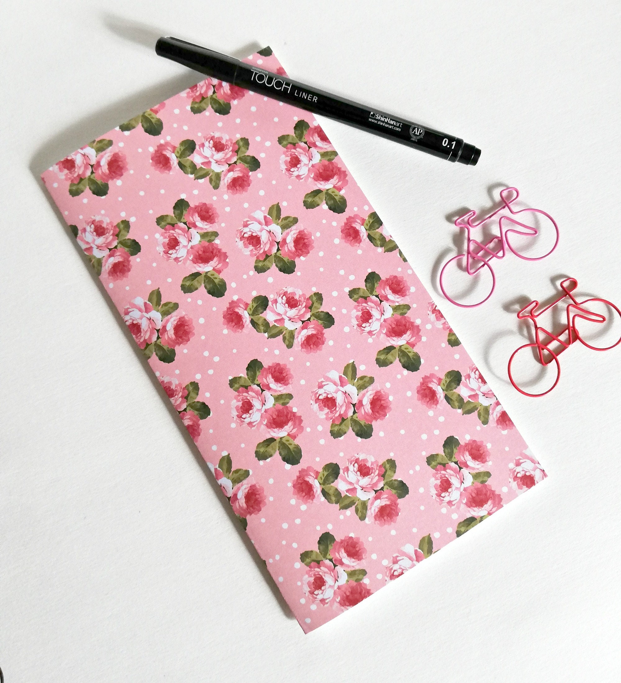 Travelers Notebook Insert PINK ROSES Travelers Notebook Refill Regular ...