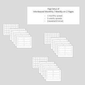 Interleaved MONTHLY / WEEKLY on 2 Pages - Half Year or 3 Month Versions ...