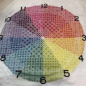 Colour Wheel Clock Face Kit in Blackwork Embroidery - Etsy
