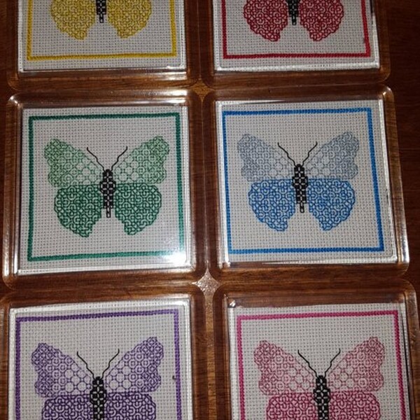 Cross Stitch Coaster - Etsy