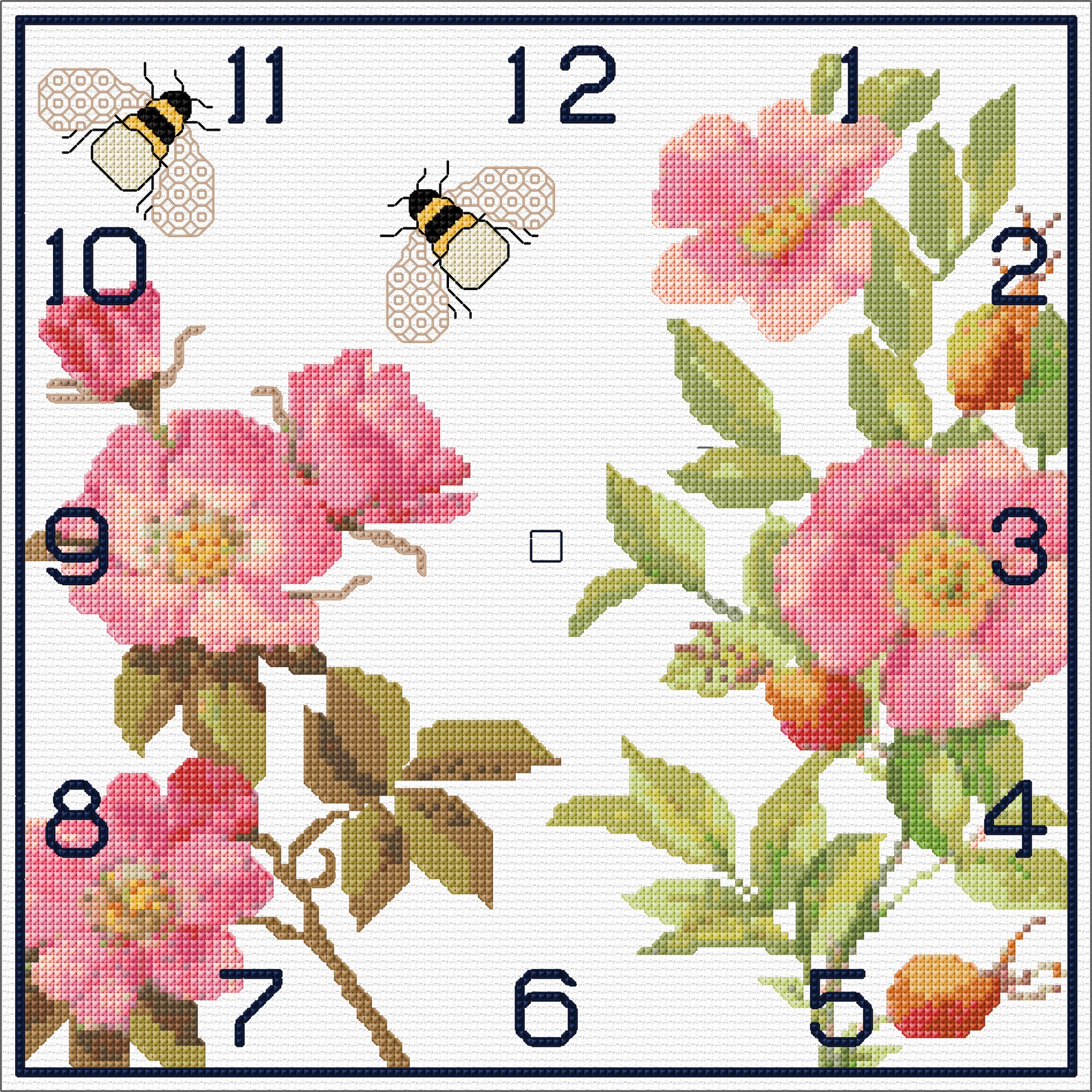 DOWNLOADABLE PDF Summer Roses Cross Stitch Clock Face - Etsy