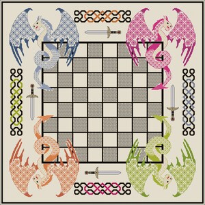 Fabric Dragon Chess Board - Etsy